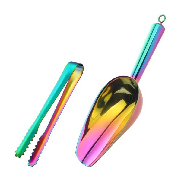 Bisda 氷スコップ アイススコップ アイストング 2本セット ステンレス鋼製 おしゃれ 衛生 丈夫なスコップ 4色選択可能 レインボー商品コード：55077562846型番：DB-A1956-4カラー：レインボー【セット内容】: アイス...