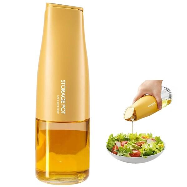 fexmoy オイルボトル 調味料ボトル 液だれしない 片手操作可能 醤油差し 500ml/17オンス 耐熱ガラス製 自動開閉オイルポット 食品級 透明 おしゃれ (イエロー1個)商品コード：55077563807型番：oir-btr-01...