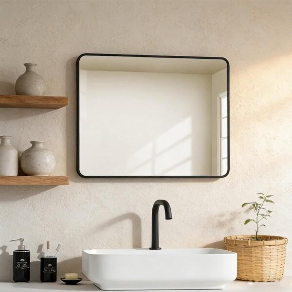 WH-IWOS壁掛け鏡 全身 姿見鏡 化粧鏡 アルミ合金フレーム 飛散防止加工 丸角 おしゃれ 割れない 壁掛けミラー スタンドミラー すがた鏡 全身ミラー 壁装飾 省スペース 持ち運び便利 コンパクト収納 洗面所 化粧 浴室 お風呂 玄関...