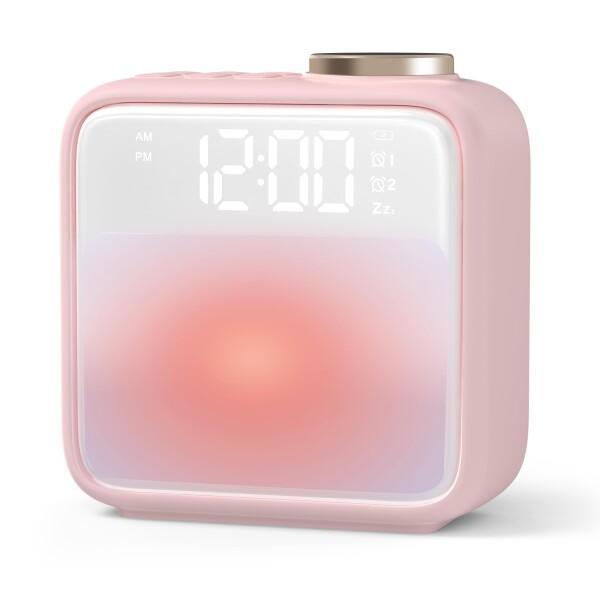 Vidafelic 目覚まし時計 光 子供 めざまし時計 ナイトライト 充電式 置き時計 シンプル 大音量アラーム スリープタイマー ベッドサイドランプ 誕生日ギフト クリスマスプレゼント 日本語説明書付き (ピンク)商品コード：55077...