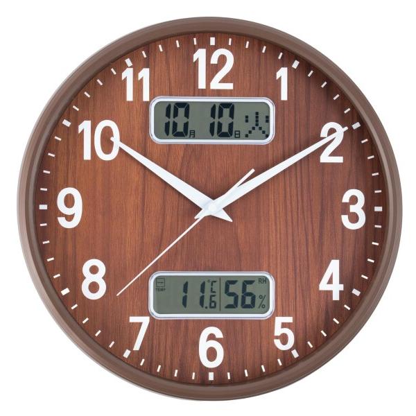 掛け時計 アナログ ダブルポスト木目カラー 静音 連続秒針 温度 湿度 日付 曜日表示 自宅 寝室 部屋飾り 贈り物 インテリア 大数字 見やすい 33cm商品コード：55077578237型番：HZDHCLHサイズ：非電波カラー：ブラウン...