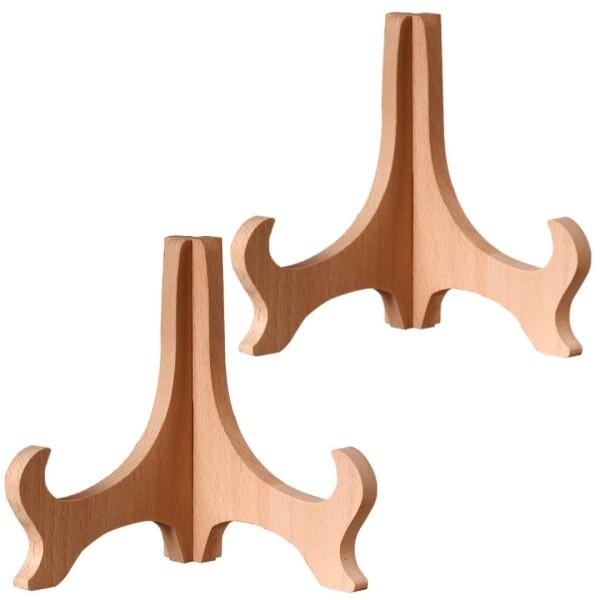 2個セット　木製　プレートスタンド　ディスプレイスタンド　写真立て　5サイズ　イーゼル　額立て　賞状　 (高さ20cm（対応直径：26〜29cm）)商品コード：55077579552型番：1234カラー：ナチュラル【素材】木製(けやき)高級...