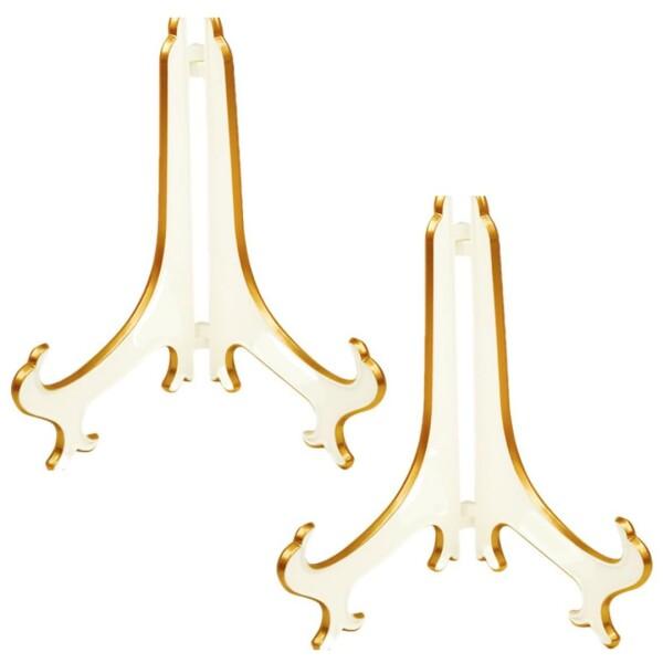 Uccellino アンティーク 皿立て 写真たて ホワイト ゴールド プレートスタンド ディスプレイ (２個セット)商品コード：55077579556型番：20240521サイズ：２個セットカラー：ホワイト　ゴールド【デザイン】ホワイト×...