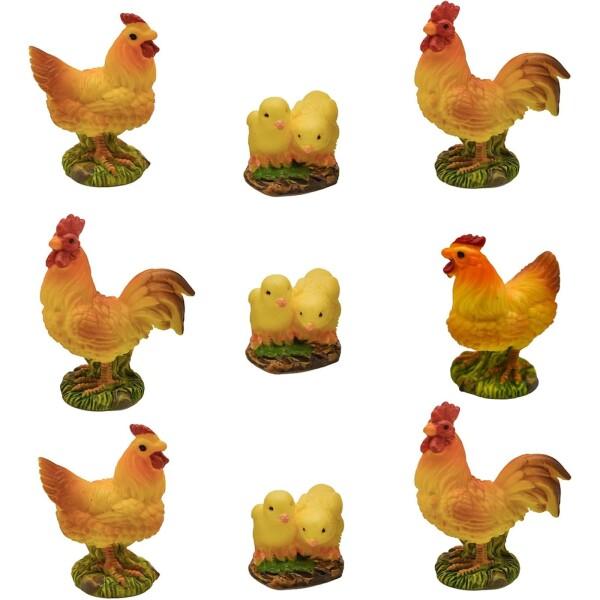 Pinenjoy 動物フィギュア ひよこ ミニチュア 鶏置物 農場 リアル 面白い 小さな 彫像 装飾品 工芸品 ギフト DIY 卓上 玄関 部屋 オフィス ガーデニング ドールハウス アクセサリー 小道具 雑貨 プレゼント お土産 9個 ...