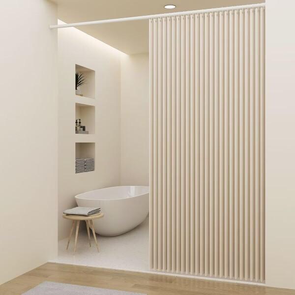 OSONA シャワーカーテン 150cm丈 120cm幅 防水 防カビ 間仕切りカーテン 防寒 保温おしゃれ 浴室カーテン リング付属 形状記憶加工 無地 北欧 目隠し用 厚手 取り付け簡単 風呂カーテン バス用品 バスルーム カーテン シ...