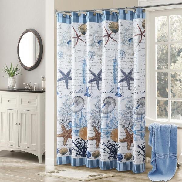 DS DESIGN シャワーカーテン 海 183cm×200cm ポリエステル製布地 防水防カビ カーテンのみ バス用品 間仕切り 目隠し商品コード：55077583242型番：DS-00078サイズ：丈200 cm x 幅183 cm (...