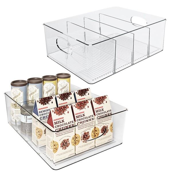 【発売日：2022年11月01日】Hanakaze 冷蔵庫 収納ケース 仕切り付キッチンストッカー 野菜保存容器 冷蔵庫 引き出し 取り外し可能な3つの仕切 調味料 卵ケース 冷蔵庫 野菜室 収納 仕切り 野菜保存容器 キッチン 収納 小物...