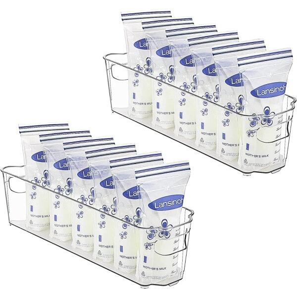 hengshao 収納ボックス クリア 食品ストッカー 冷蔵庫収納ケース 2個入 キャビネット収納ボックス 家庭の整理 キッチン・洗濯室・オフィス・浴室・押し入れ・冷凍室の必需品 (2個入, 37.2x10.5x10cm)商品コード：550...