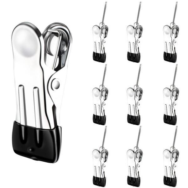 MITUKEモノクリップ 洗濯バサミ 洗濯ばさみ 洗濯ピンチ ステンレス製 錆びに強く ノンスリップ すべらない 洗濯クリップ ハンガー (接続バックル付き-20個/ブラック)商品コード：55077637863型番：クリップサイズ：普通カラ...