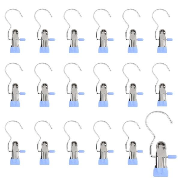 MITUKE洗濯バサミ 洗濯ばさみ モノクリップ 洗濯ピンチ ステンレス製 錆びに強く ノンスリップ すべらない 洗濯クリップ ハンガー 家庭用商品コード：55077637865型番：クリップサイズ：普通カラー：フック付き-20個/ブルー【...