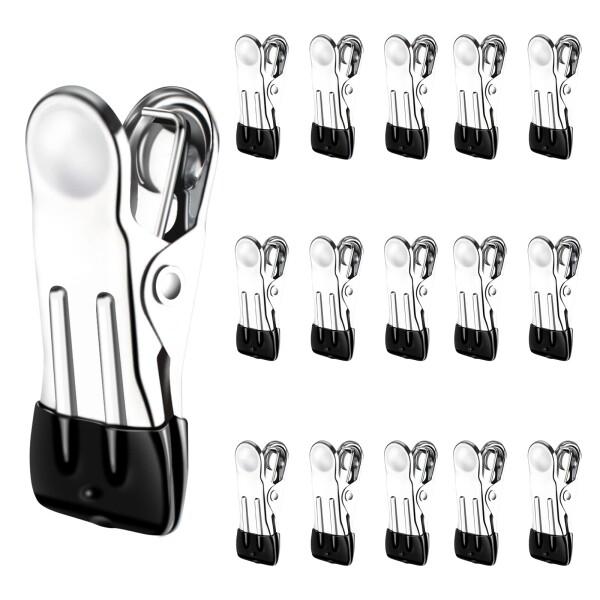 MITUKEモノクリップ 洗濯バサミ 洗濯ばさみ 洗濯ピンチ ステンレス製 錆びに強く ノンスリップ すべらない 洗濯クリップ ハンガー (洗濯ばさみだけ-15個/ブラック)商品コード：55077637866型番：クリップサイズ：普通カラー...