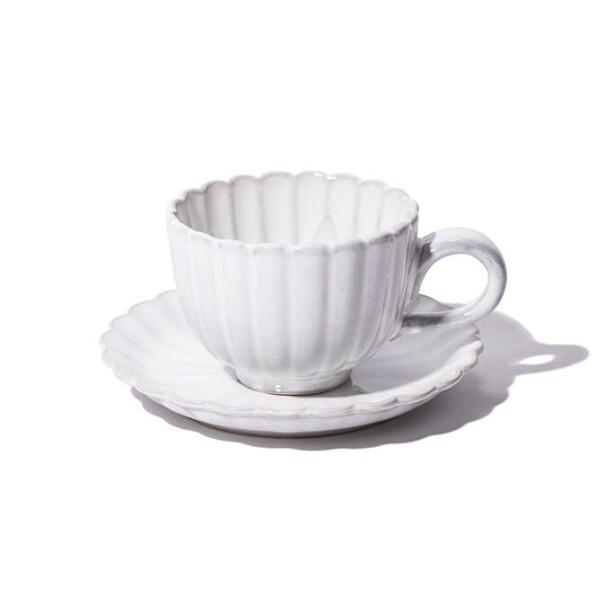 ANGLE コーヒー カップ 美濃焼 マグカップ おしゃれ 日本製 ? villa cup&amp;saucer ホワイト 150ml ハンドメイドの軽量セラミック、珈琲カップとして最適、電子レンジ・食洗機対応商品コード：550776402...