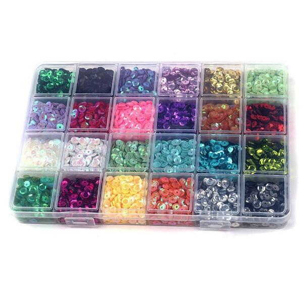 スパンコール カラフルスパンコール DIY 5mm 亀甲 手芸用 縫製材料 穴付き ミックス アクセサリー 24色 diy アクセサリー パーツ 衣装 手作り スパンコール 装飾用商品コード：55077652608型番：ly240914-0...