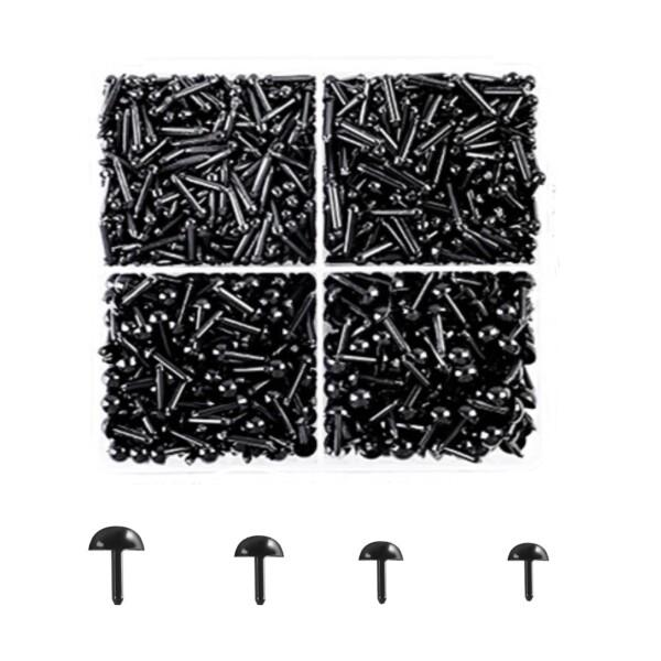 YFFSFDCさし目 ぬいぐるみ 目 差し目 動物 手芸 め 約800個入り（3mm/4mm/5mm /6mm） ドールメイキング DIY 縫製手作り パーツ （黒、収納ケース付き)商品コード：55077652973型番：J-S0EI?【優...