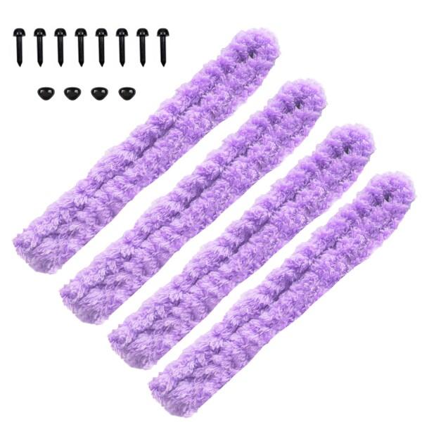 モールドール 手芸モール モフモフモール 幅15 mm 長さ1m 単色 薄紫 4本入り ふわふわモール 人形 動物 ぬいぐるみ 目玉パーツや差し鼻付き DIYキット 工作モール クラフトモール 骨格モール 曲げ可能 飾り物 造形材料 学校 ...