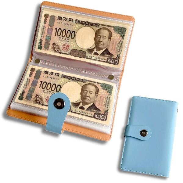 お札100枚 貯金ファイル｜現金管理・仕分けに便利な封筒式貯金手帳｜nervousrhinos babyblue商品コード：55077656202型番：nr21-hutouBBサイズ：ワンサイズカラー：ベビーブルー現金100枚まで収納可能で...