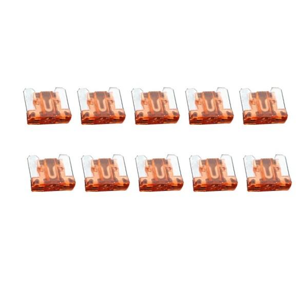 10PCS 40A ミニサイズ自動ヒューズ、自動車用ヒューズブレード、ヒューズ保険インサートキセノンランプピースの保険ライトヒューズ商品コード：55077680990型番：004124-0010Jサイズ：40A