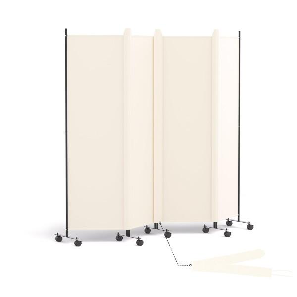 HIDODO パーテーション 4連タイプ間仕切り 高さ178cm 幅223cm キャスターやカバーストリップ付き 折り畳み式 パーティション 衝立スクリーン 区切り 目隠し 省スペース オフィス 事務所 リビング (ベージュ)商品コード：5...