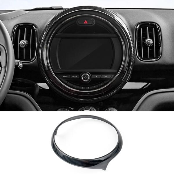 FDAIUN ミニ F60 センター コントロール ナビゲーション 装飾 フレーム ABS 材料 おしゃれ カスタムドレスアップ mini F60適用 内装パーツ インテリアパネル アクセサリー 8.8in/22.5cm 炭素繊維質感(ブラ...