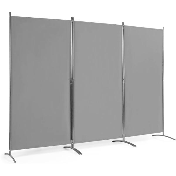 TANGKULA パーテーション 3連 幅260cm 高さ183cm 間仕切り 折りたたみ 布タイプ 目隠し スクリーン 屏風 衝立 軽量 コンパクト収納 オフィス 事務所 (グレー)商品コード：55077701560型番：HW65774G...