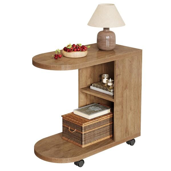 Tribesigns サイドテーブル キャスター付き ベッドサイドテーブル 可移動ベッドテーブル サイドワゴン コの字 テーブル 幅35×奥行70×高さ65cm商品コード：55077702208型番：JP-PREP-0001サイズ：中カラー...