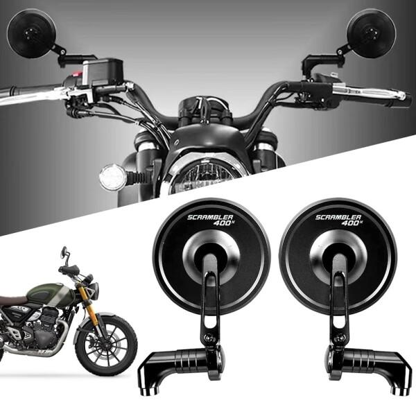 XINMOZR For Scrambler 400Xスクランブラー400X 2024 2025 調整可能なミラーオートバイレトロバックミラーアルミ合金オートバイ修正アクセサリー (ブラック,ロゴ入り)商品コード：55077704817型番：...