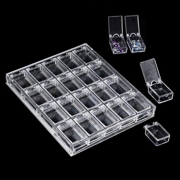 小分けケースジュエリーボックス 小物ケース ビーズケース 20分割 透明 独立型 収納容器 クリアケース 小物入れ ネイル収納ケース アクセサリーケース 収納 小分け ビーズ スパンコール 釣りフック パーツケース ホビー用品商品コード：5...