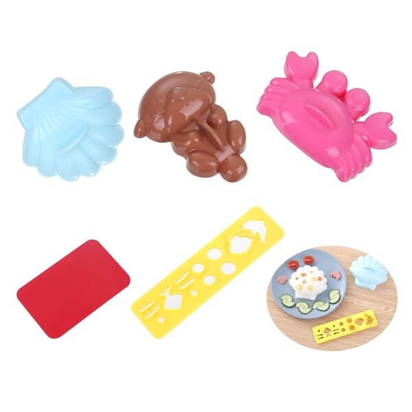 Koonafy おにぎり型 海洋生物 おにぎり 貝 カニ アザラシ メーカー 寿司型 ご飯型 おにぎり 3個セット お弁当型 自宅用 かわいい キャラ弁 キッチン用品 簡単 便利 面白い 子供っぽい ごはん型 透明な白 弁当作り道具 表情作...