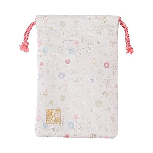 千糸繍院 西陣織 金襴 巾着袋（裏地付き） 乳白淡桜 中サイズ商品コード：55077833524型番：SSKF-115M京都・西陣織の金襴生地で仕上げた当店オリジナルの巾着袋(裏地付き)です。前面左下に当店ロゴ古印文字の刺繍を施しており、職...