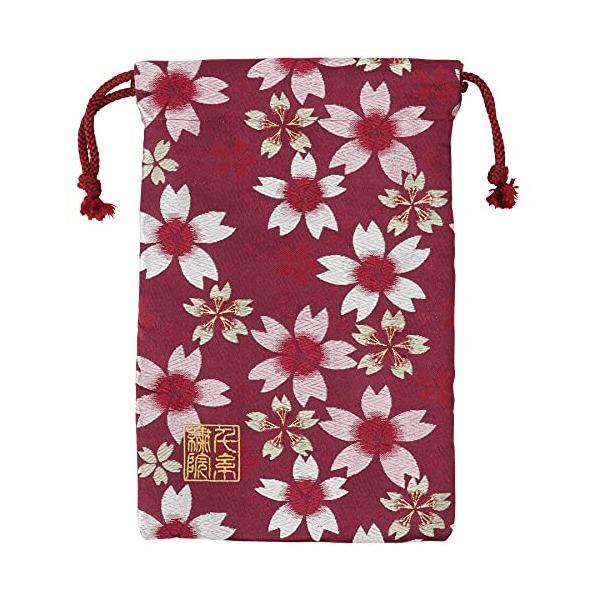 千糸繍院 西陣織 金襴 巾着袋（裏地付き） 江戸紫大桜 中サイズ商品コード：55077833594型番：SSKF-117M京都・西陣織の金襴生地で仕上げた当店オリジナルの巾着袋(裏地付き)です。前面左下に当店ロゴ古印文字の刺繍を施しており、...