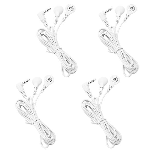 低周波 EMS 導電コード DC 3.5mm 2 in 1ヘッドスナップ3.5mm低??体???替代のEMSマッサージユニット用の標準接続ケーブル(4 個)商品コード：550778391833.5 mm スナップオン コネクタ付きの数十 /...