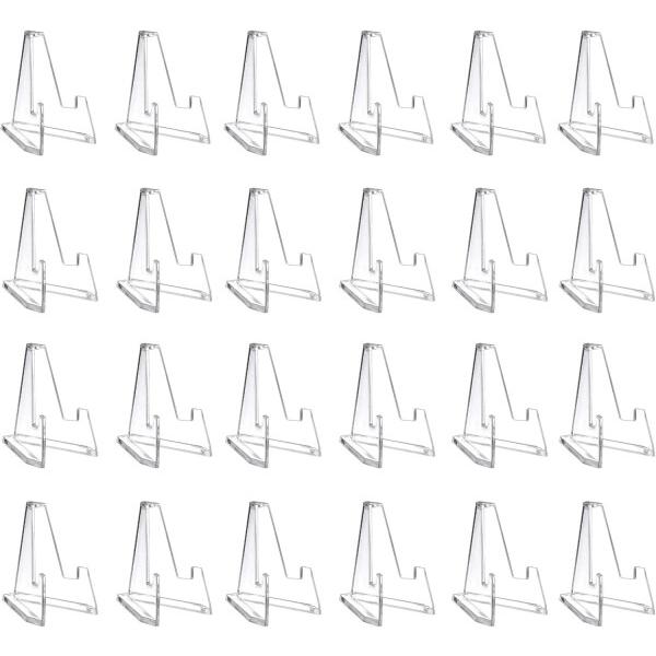 プラスチックプレート スタンド アクリル BetterJonny 24個セット ディスプレイスタンド 小型 イーゼルスタンド 記念硬貨 メダル バッジ などの展示 整理などに商品コード：55077843827型番：ZSJ-24カラー：透明?...