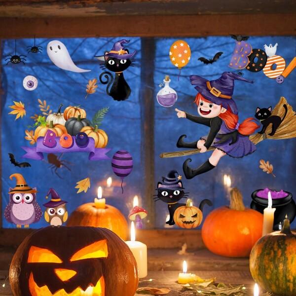 ハロウィン 飾り 静電ステッカー 37pcs入り halloween 窓ステッカー 剥がせる 汚れない 静電気シール ハロウィーン デコレーション ウォールステッカー 部屋 店舗 飾り diy インテリア 雑貨 Halloween stic...