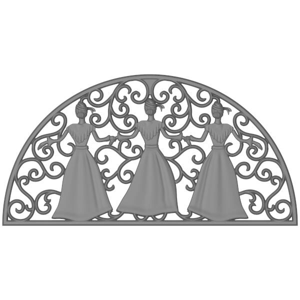 SICHENGDA 玄関マット 屋外 泥落とし エントランスラバーマット おしゃれ 洗いやすい (ブラック踊るレディ柄, 750*390mm)商品コード：55077849781型番：マットサイズ：39 x 75 cm (半円形)カラー：ブラ...