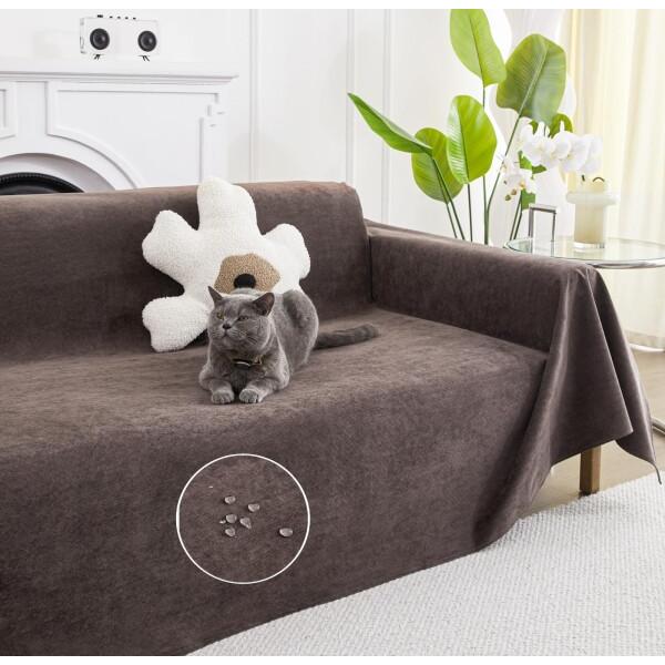 HomeFirst ソファカバー 防水 犬猫対策 マルチカバー 長方形 撥水加工 ズレ防止 ソファカバー 1人掛け 肘付き 肘なし 防水 ソファーベッドカバー 滑り止め付き ブランケット ソファーシーツ 洗える 四季通用 90 180商品コ...