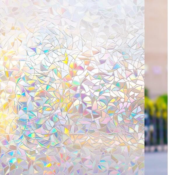 Rabbitgoo 窓ガラス目隠しフィルム めかくしシート 窓用 フィルム ステンドグラス シール 窓フィルム 水で貼ってはがせる 外から見えない UVカット 飛散防止 リメイク 窓ガラス 目隠しシート (遠花火 75x200cm)商品コー...