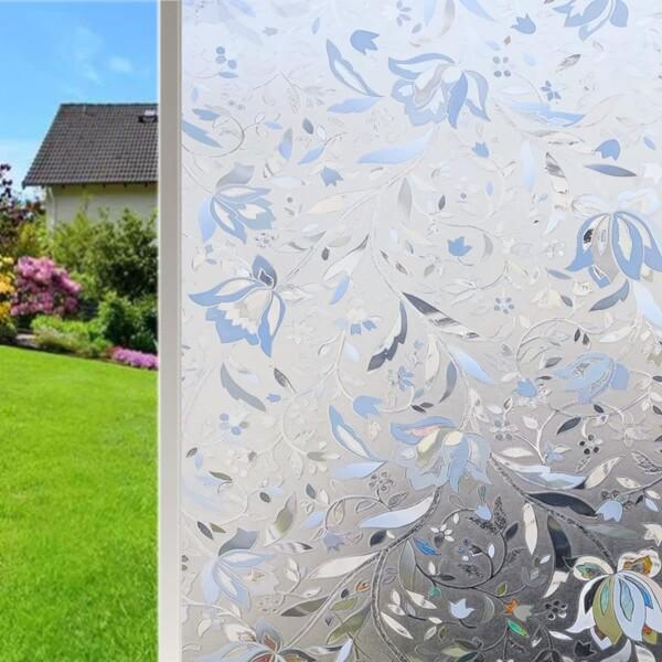 MEGICOLIM 窓用フィルム 静電気ウィンドウクリング 目隠しシート非粘着性 接着剤なし 結露防止 断熱 uvカット 窓の装飾フィルム 水で貼ってはがせる 外から見えない 台風対策 飛散防止(44cmX2m)商品コード：55077896...