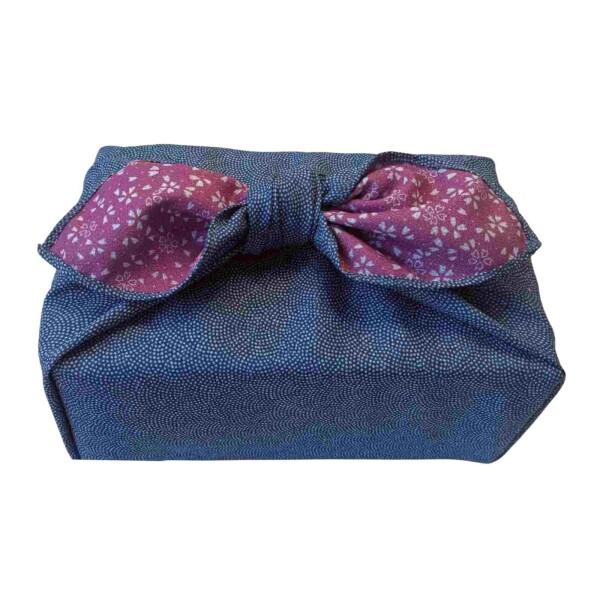 SAWABIYA ふろしき 風呂敷 リバーシブル 90cm 大判 鮫小紋 桜 ちりめん 両面染め 二四巾 Lサイズ 四面縫製 お弁当包み ラッピング ギフト包み 瓶包み 着物お稽古バッグ クロス エコバッグ おしゃれ(テツ/ローズ90センチ...