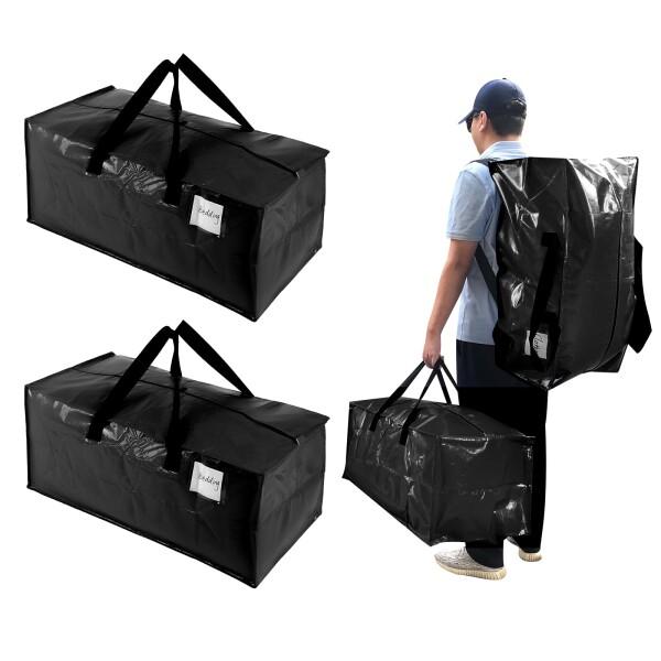 Hijelyn 引越し 袋 布団収納バッグ特大 大型収納袋防水2枚 持ち手付き 背負える布団袋引っ越し バッグ大容量 折りたたみ式ですスペースを節約する 段ボールの代替品キャンプ旅行にも使えます 74cm×33cm×37cm商品コード：55...