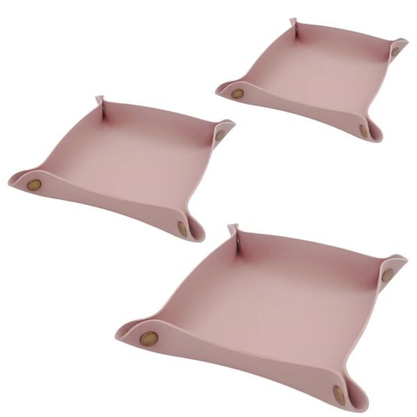 小物入れ 鍵置き 玄関 スモーキーピンク アクセサリーケース 大中小 3個セット アクセサリートレイ PUレザートレイ NYANDELMO ND-0063-R09-SPK商品コード：55077904069型番：ND-0063-R09サイズ：...