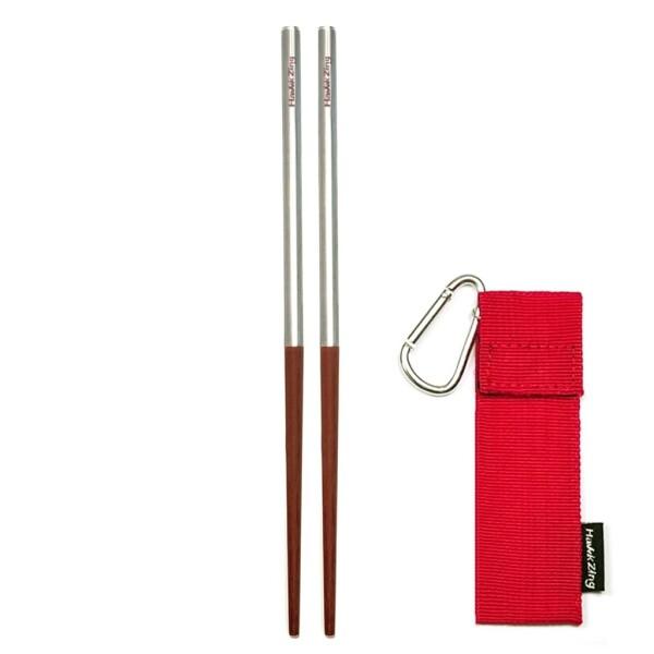 Hawk Zing BBQ用ハイキング用 会社用 差し込み式箸 天然マホガニー材使用 折り畳み箸 軽量 頑丈 耐用 遠足 旅行用 塗装無 経済的コンパクト お弁当用 外食用 登山用やキャンプ用にお薦め ピクニック 屋外 キャンプ用 旅行カト...