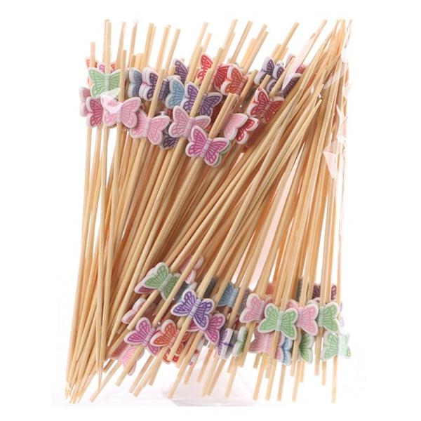 Desirable カクテルピック カクテルピン フルーツピック ケーキトッパー ピック 菓子 果物 飾り パーティー用 約100本セット (ちょうちょ)商品コード：55077913128型番：D-1263カラー：ちょうちょ高品質の木材、環...