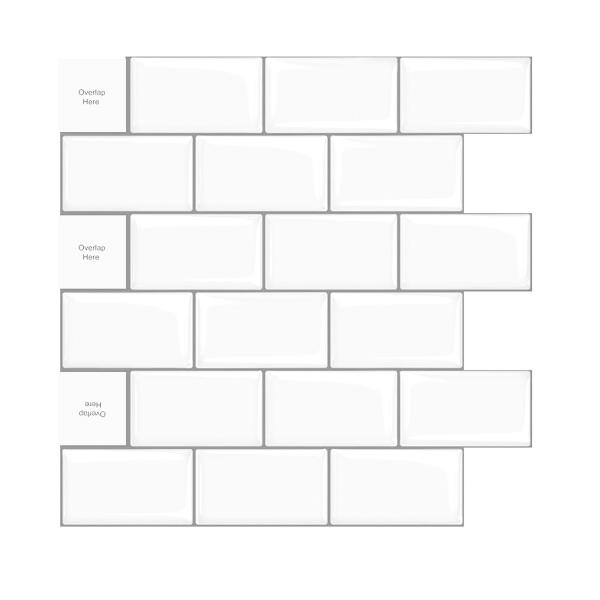 MORCART タイルシール キッチン 耐熱 防水 洗面所 トイレ DIY 家具やアイテムの装飾 タイルシート 壁紙シール 3D リメイクシート (25x25cm, 4枚, 北欧ホワイト)商品コード：55077942750サイズ：25*25...