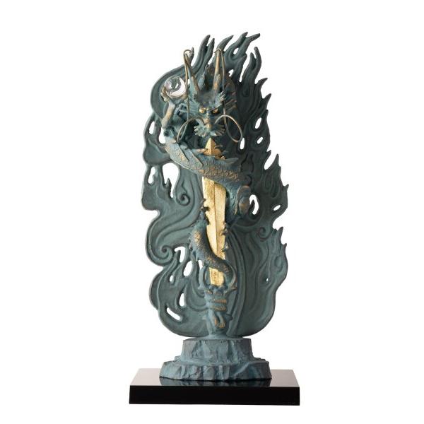 仏師銘版 倶利伽羅不動 34cm青銅彩色 蝋型/青銅（ブロンズ）製 大峰原型＿仏像 フィギュア 不動明王 龍 竜 高岡銅器 (KSくりからふどうB商品コード：55077970646型番：仏師銘版(高岡銅器)サイズ：XX-Largeカラー：ブ...