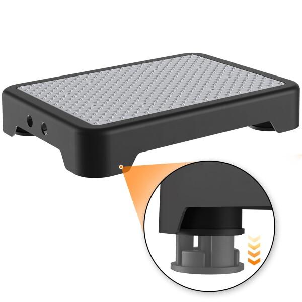 SOLEJAZZ 玄関踏み台 低踏み台 高さ7.1~10.2cm 乗り降り 滑り止め 段差解消 補助 介助 玄関 車 ベッド 足置き 病院 洗面所 浴室 キッチン 介護（ブラック+グレー）商品コード：55078005320型番：SOCJ10...