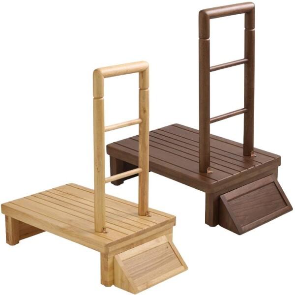 iimono117 手すり付き玄関台 (幅60/90cm)手すり台 木製 天然木 おしゃれ 玄関 台 段差ステップ ひざ 腰 負担軽減 子供 高齢者 ペット (ナチュラル, 幅60cm)商品コード：55078005322型番：45-60サイ...