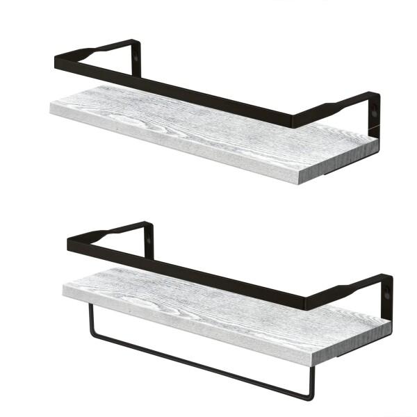 ウォールシェルフ 木製 壁掛け棚 2個セット ドリル不要可能 ウォールシェルフ 取付簡単 調味料ラック 落下防止 飾り棚 壁収納 侘寂風 省スペース商品コード：55078006812型番：TJ-huibaiサイズ：40cm/2個/セットカラ...