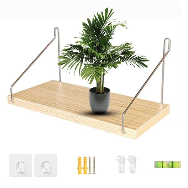 ウォールシェルフ 壁を傷つけない オープンシェルフ 賃貸 壁 棚 壁掛け棚 吊り棚 穴あけない インテリア 簡単取り付け DIY ラック 壁につける棚 収納 壁面収納 玄関/リビング/寝室/キッチン/洗面所に適用 (ナチュラル, 36cm)...