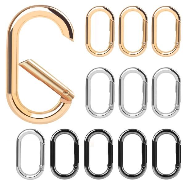 Go Pal GP06 亜鉛合金 カラビナ 小型 スプリングフック 12個 軽量 頑丈 おしゃれ 多機能 アウトドア/キャンプ/アクセサリーパーツ 3.8cm ブラック/シルバー/イエロー商品コード：55078125190型番：GPCPEG...