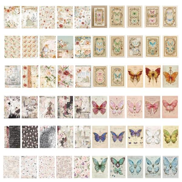 HACRAHO ビンテージ スクラップブック紙, 2パック 蝶の DIY スクラップブック ペーパー用品 スクラップブッキングプランナージャンクジャーナル用品用の混合特殊紙商品コード：55078131288型番：S4-G0077-Jさまざま...